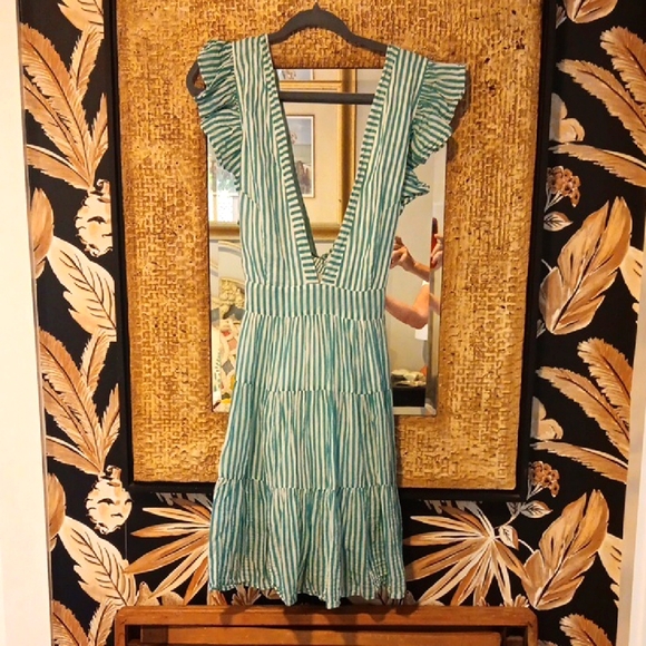 Oliphant | Dresses | Oliphant Striped Green Dress | Poshmark